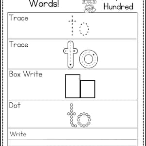100 Printable Let's Learn Fry 1st Hundred Sight Words Worksheets ...