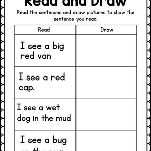 Cvc Word Fluency Worksheets 1st Grade Sentences Cvc Reading Printable ...