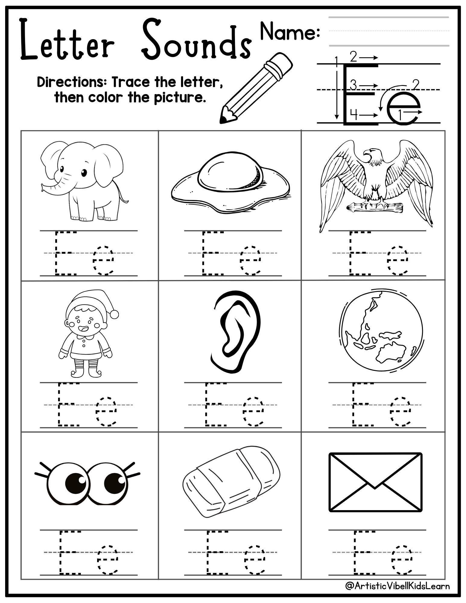 26 Printable Alphabet Letter Sounds Worksheets. Kindergarten ...