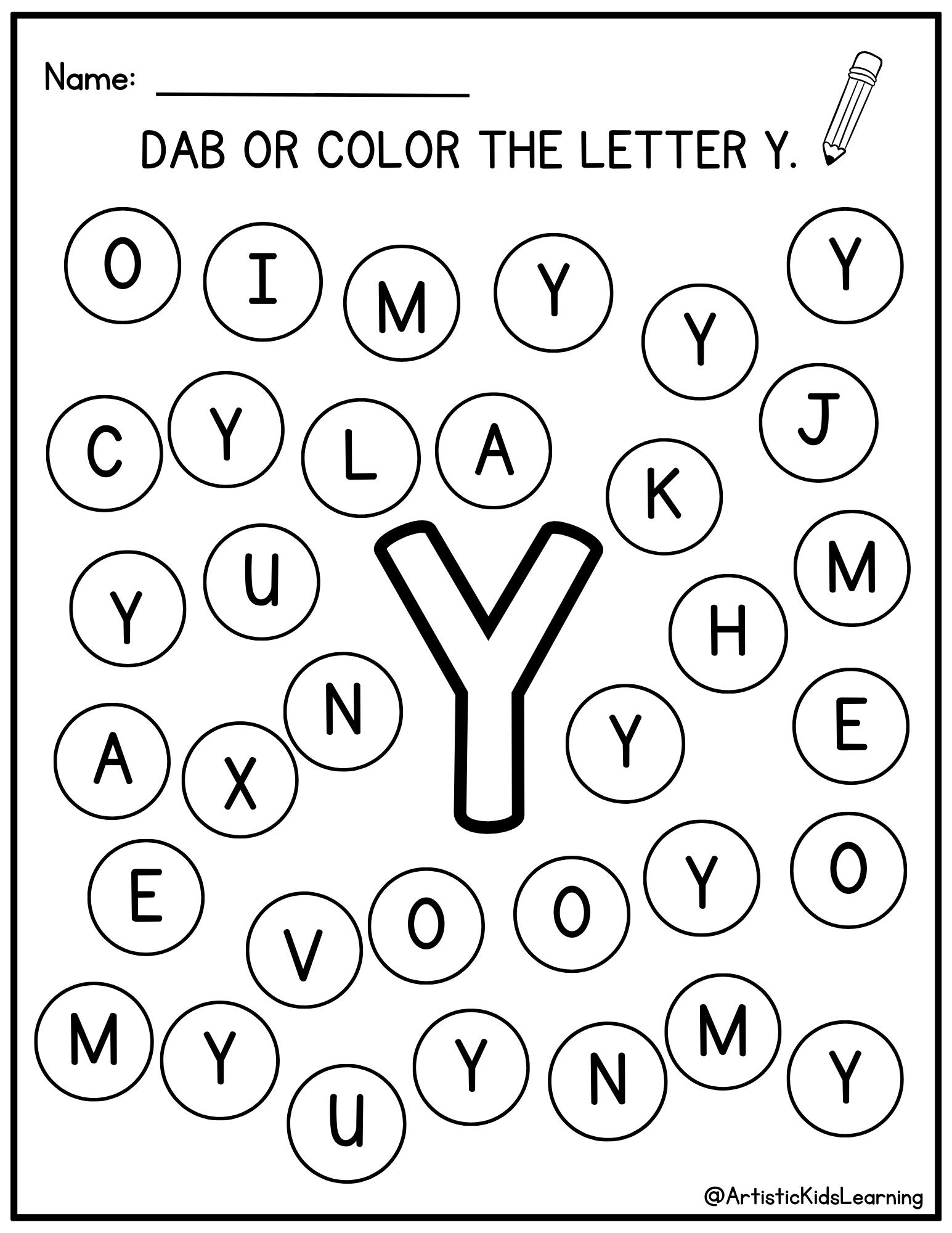 26 Printable Alphabet Uppercase Dab It Worksheets. Preschool-kdg ...