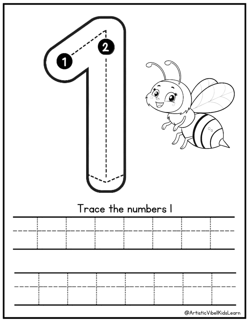 20 Number Tracing Worksheets, Traceable Numbers, Preschool Worksheets ...