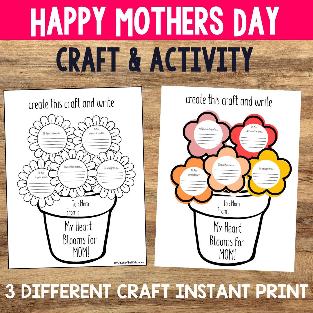 Mother's Day Craft Mother Day Activity Gift for Mom DIY Mother's Day ...