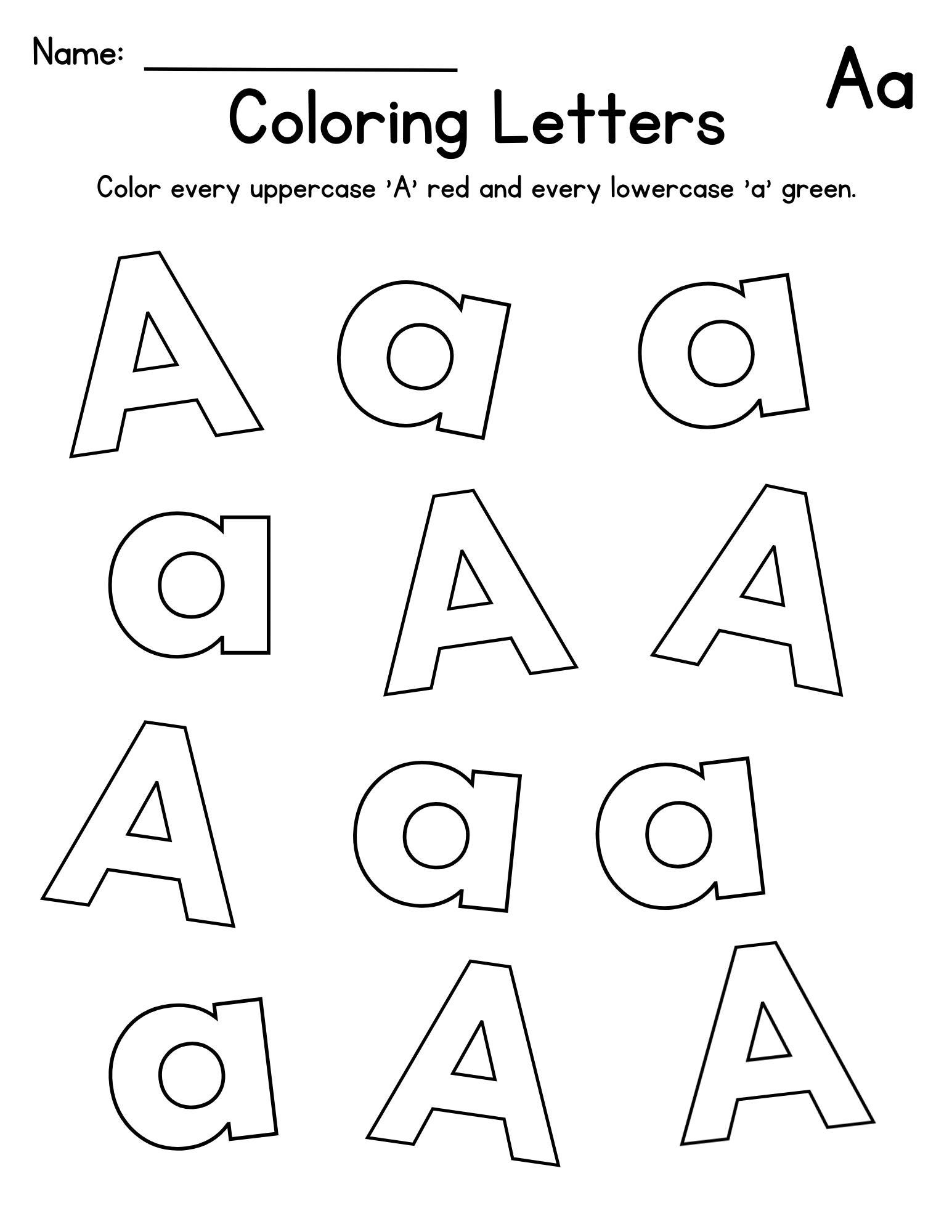 Alphabet Coloring Pages, Preschool Coloring Pages, Preschool Activity ...