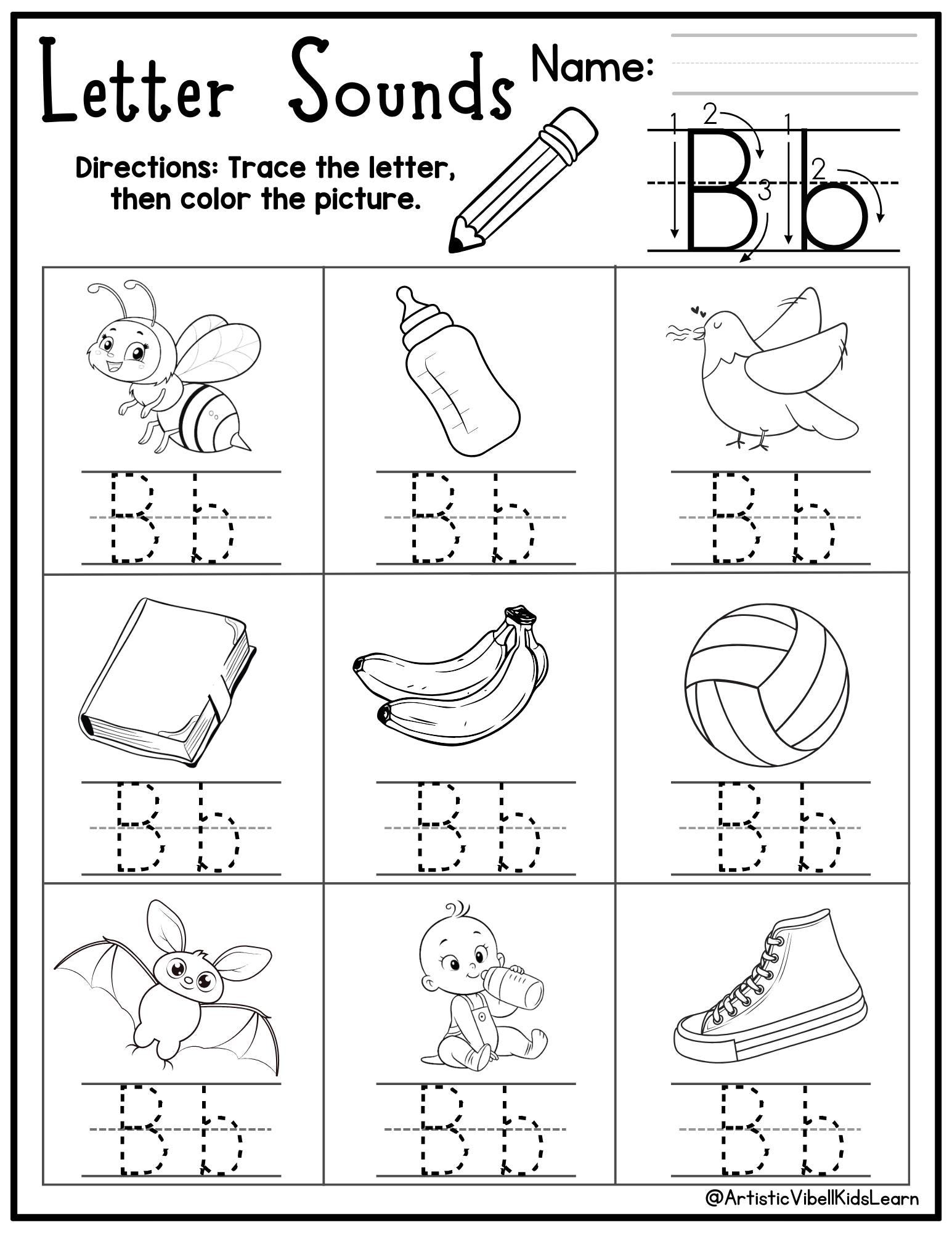 26 Printable Alphabet Letter Sounds Worksheets. Kindergarten ...
