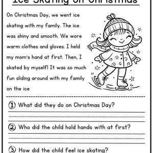 Christmas Reading Comprehension Fluency Passages and Questions First ...