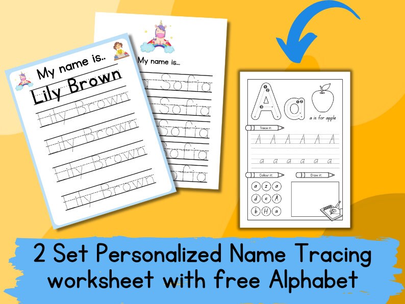 Custom Name Tracing Sheet Handwriting Practice Personalized Name Trace ...