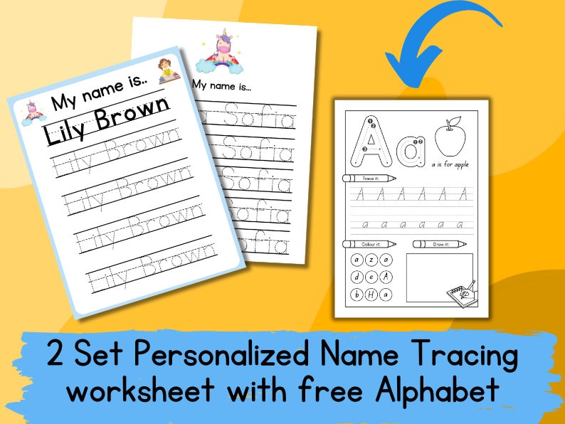 Custom Name Tracing Sheet Handwriting Practice Personalized Name Trace ...