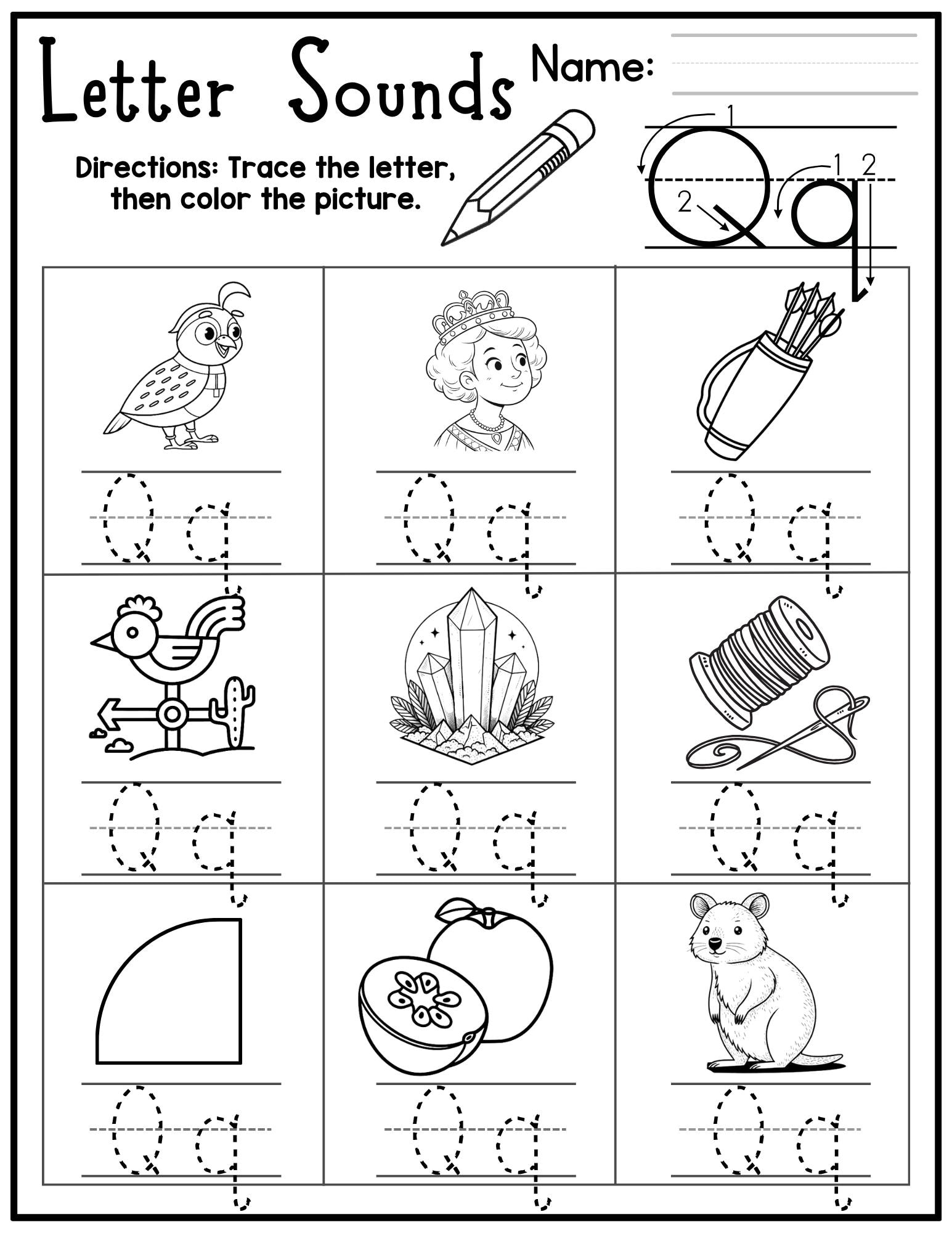 26 Printable Alphabet Letter Sounds Worksheets. Kindergarten ...