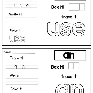 100 Printable Let's Learn Fry 1st Hundred Sight Words Worksheets ...