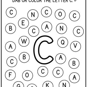 26 Printable Alphabet Uppercase Dab It Worksheets. Preschool-kdg ...
