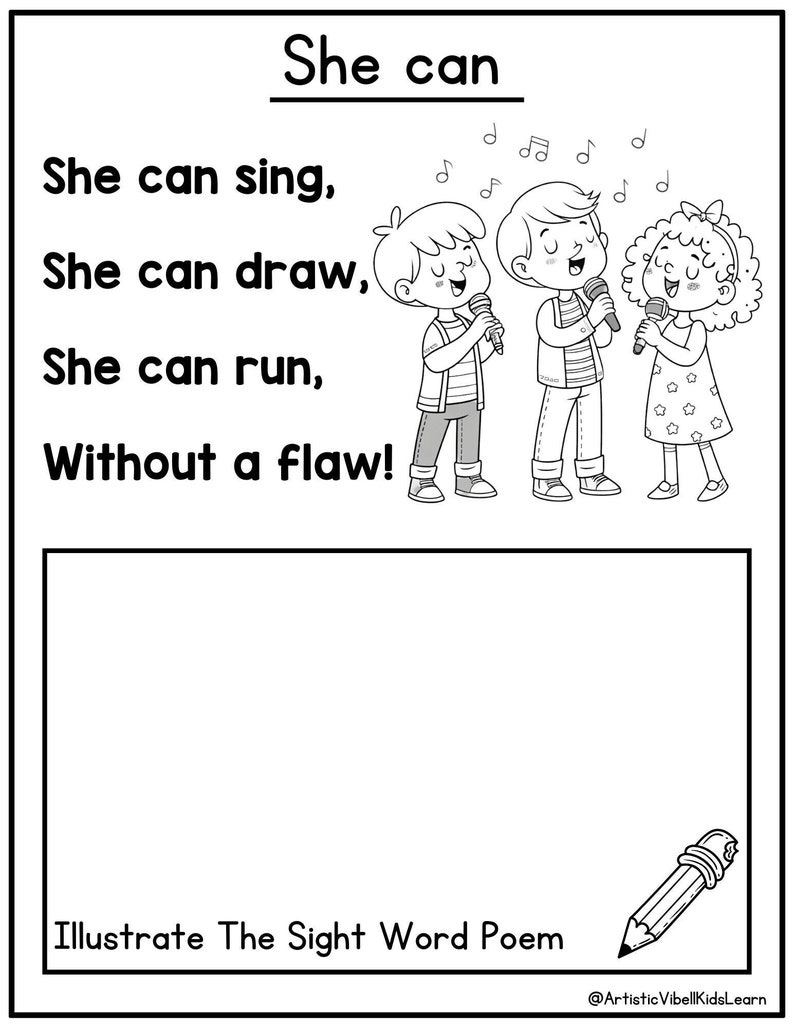 50 Printable Fry's Sight Word Poems Pages Reading Sentences and ...