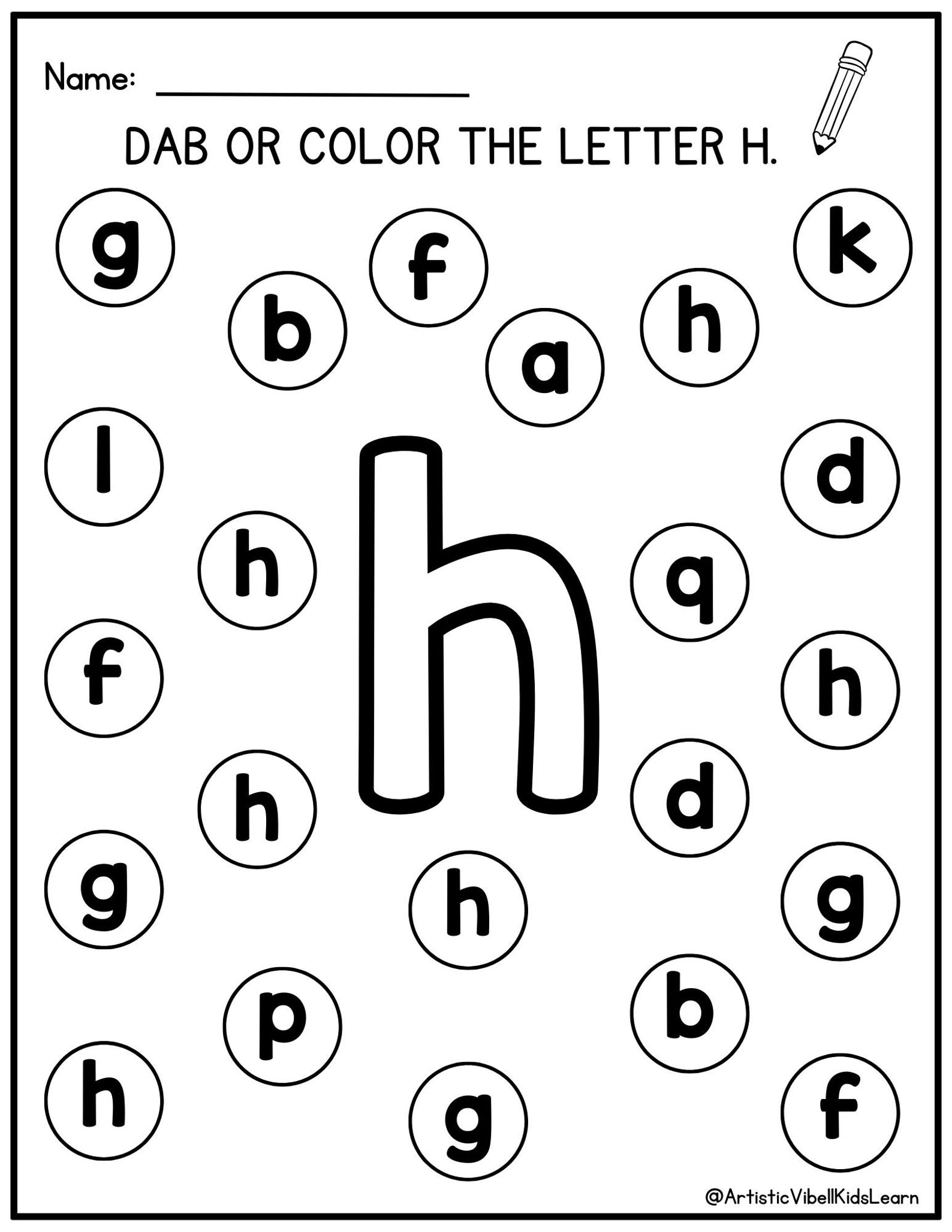 26 Printable Alphabet Lowercase Dab It Worksheets. Preschool-kdg ...