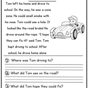 50 Kindergarten 1st Grade Reading Comprehension Passages Worksheets ...