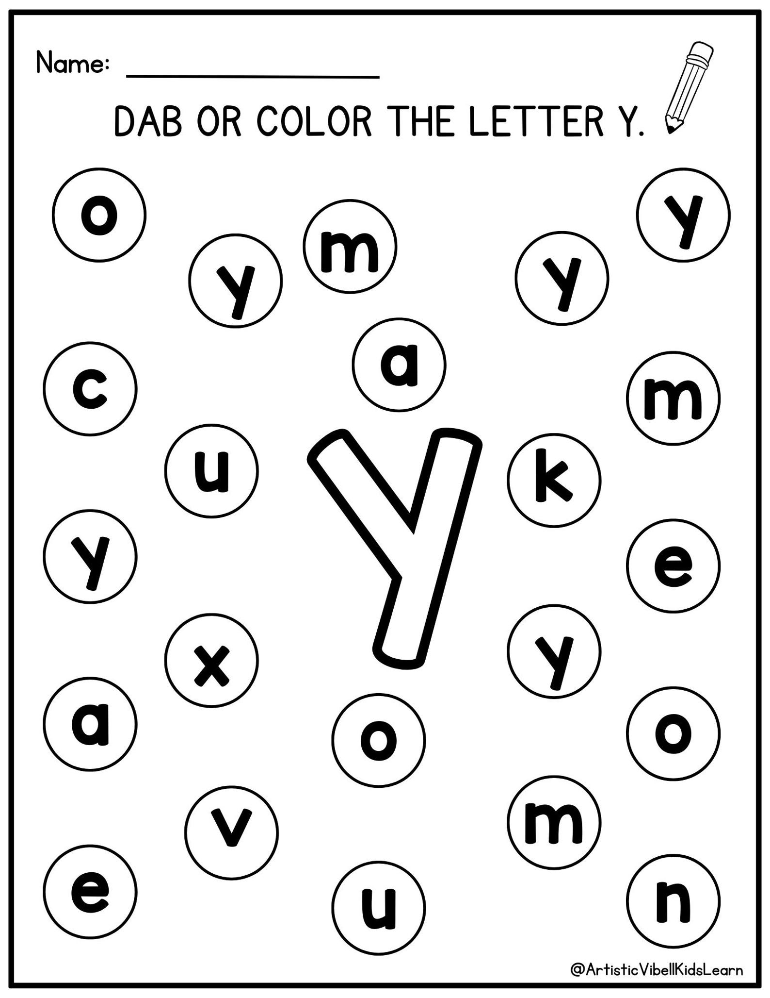 26 Printable Alphabet Lowercase Dab It Worksheets. Preschool-kdg ...