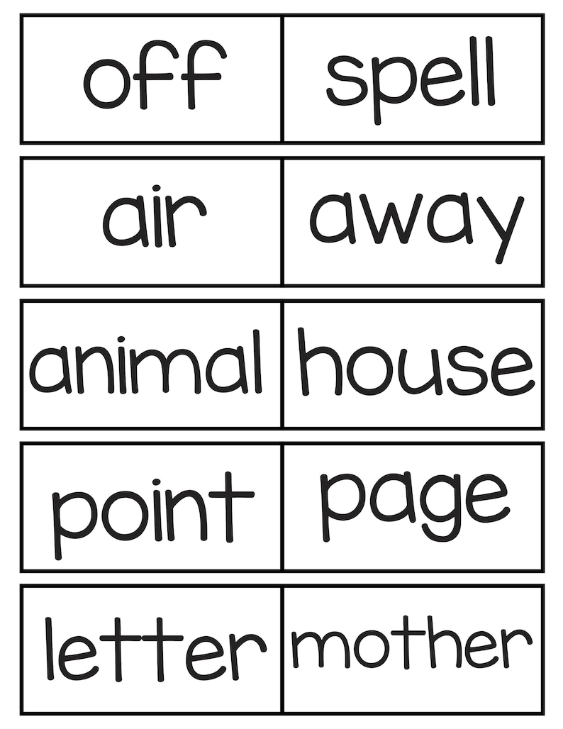 100 Printable Fry's Second Hundred Sight Word Flashcards. 1st -2-3 ...
