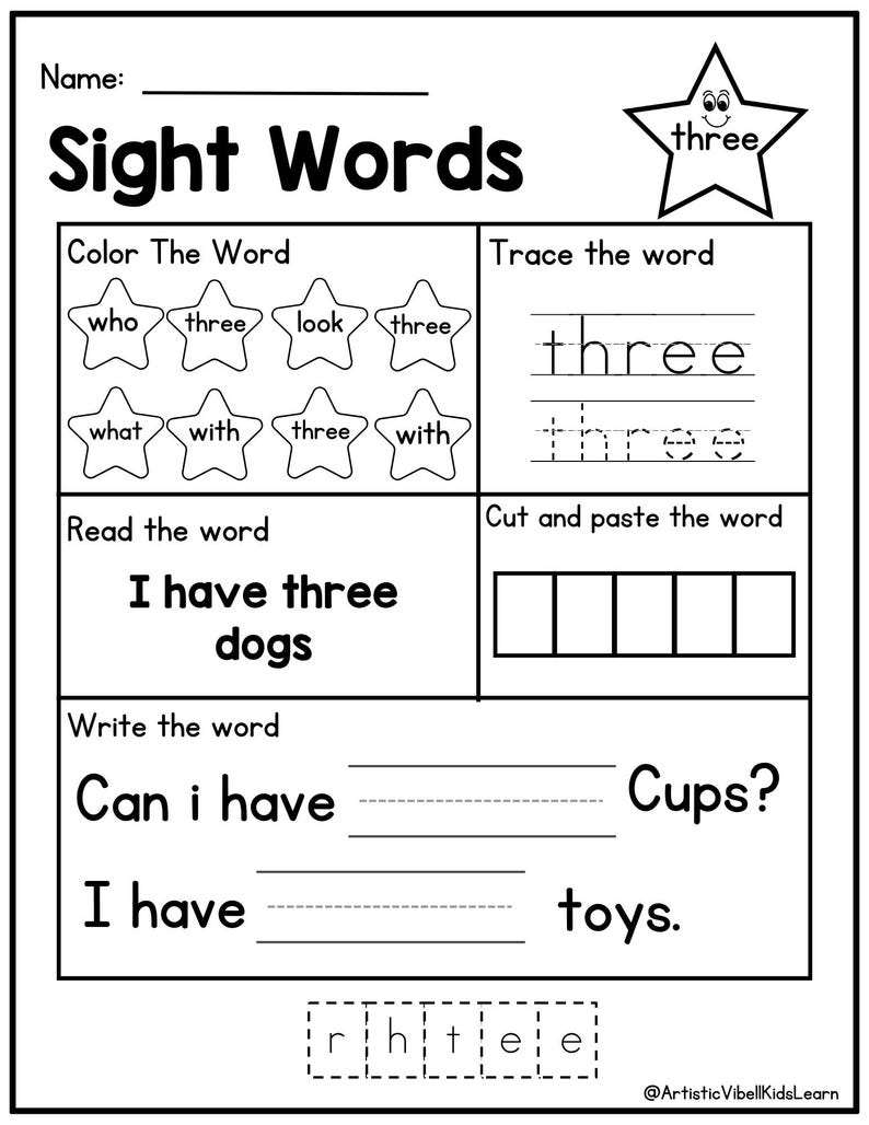 40 Printable Let's Learn Fry 1st Forty Sight Words Worksheets ...