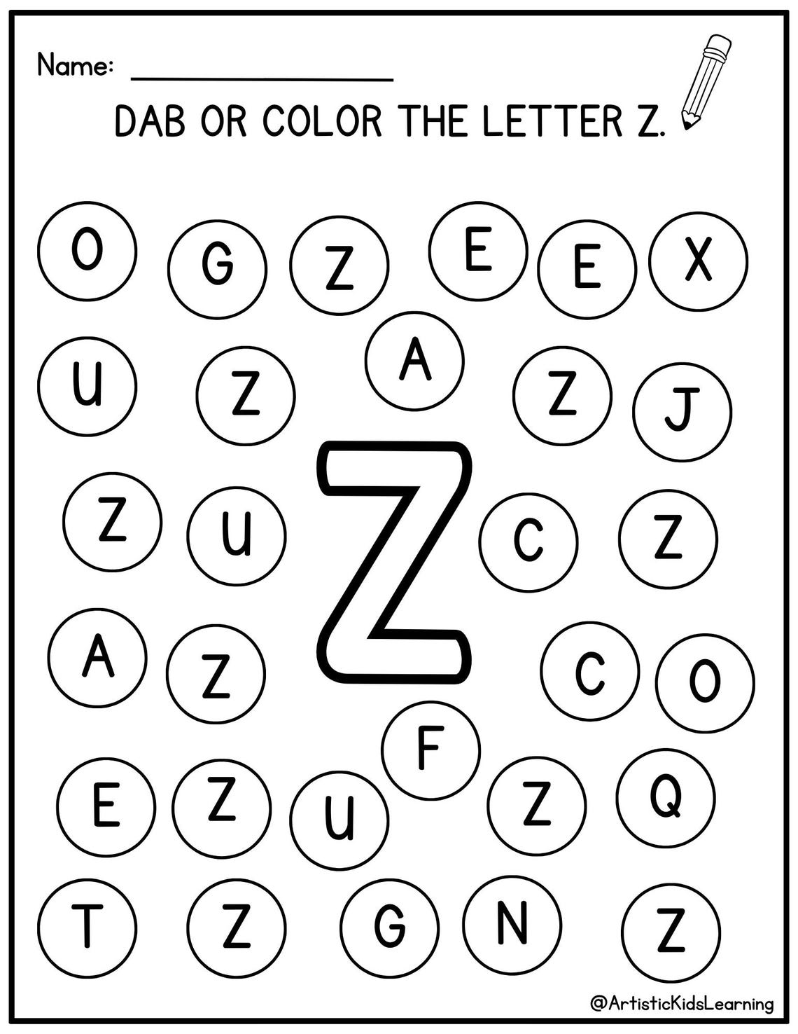 26 Printable Alphabet Uppercase Dab It Worksheets. Preschool-kdg ...