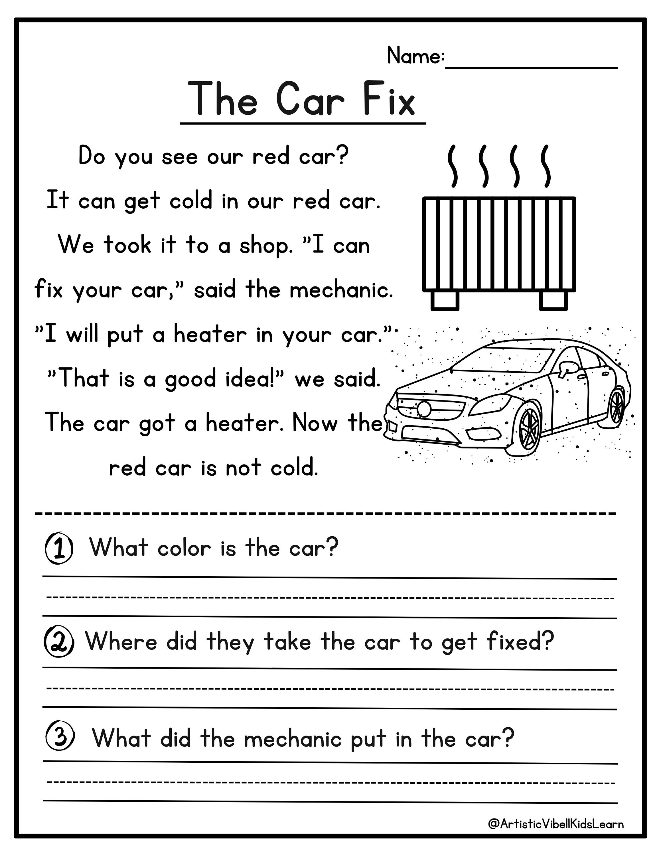 50 Kindergarten 1st Grade Reading Comprehension Passages Worksheets ...