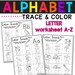 Alphabet Beginning Sounds Worksheets Letters Color & Trace Handwriting ...