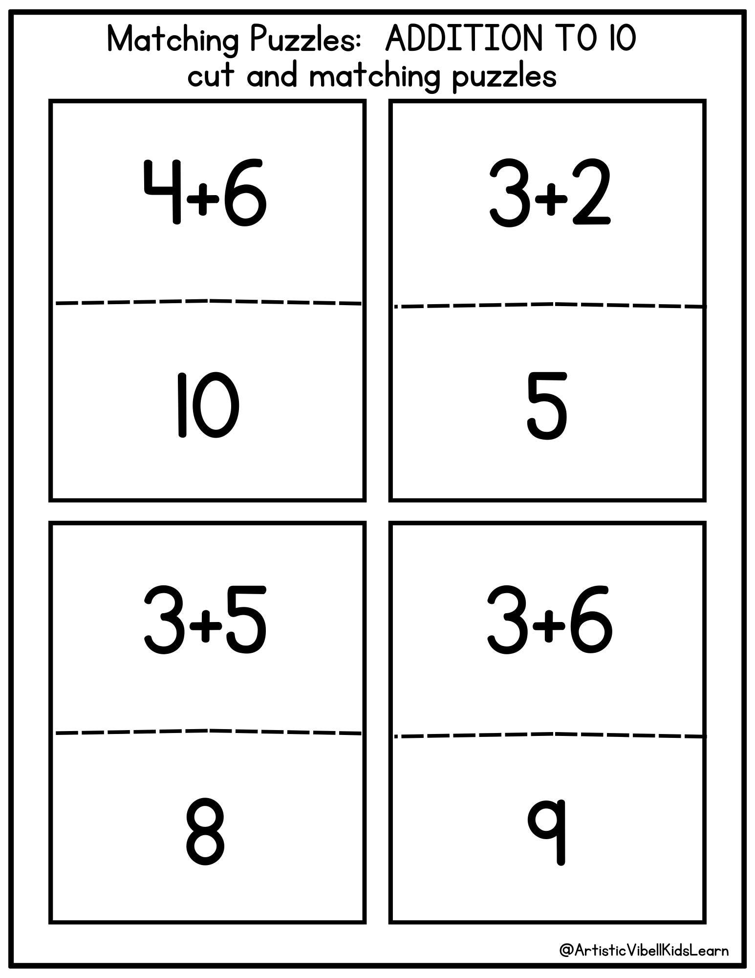 57 Math Worksheets Kindergarten-1st Grade. No Prep Addition and ...