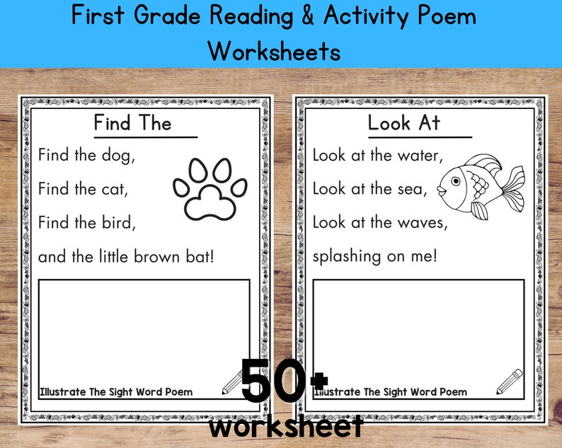 Sight Word Poems 50 Printable Fry's Sight Word Pages Reading Sentences ...