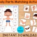 Body Parts Matching Game Bundle Activity Printable, Toddler Busy Book ...