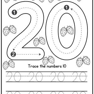 Numbers 1-20 Trace, Count, and Color Worksheets Preschool Numbers ...