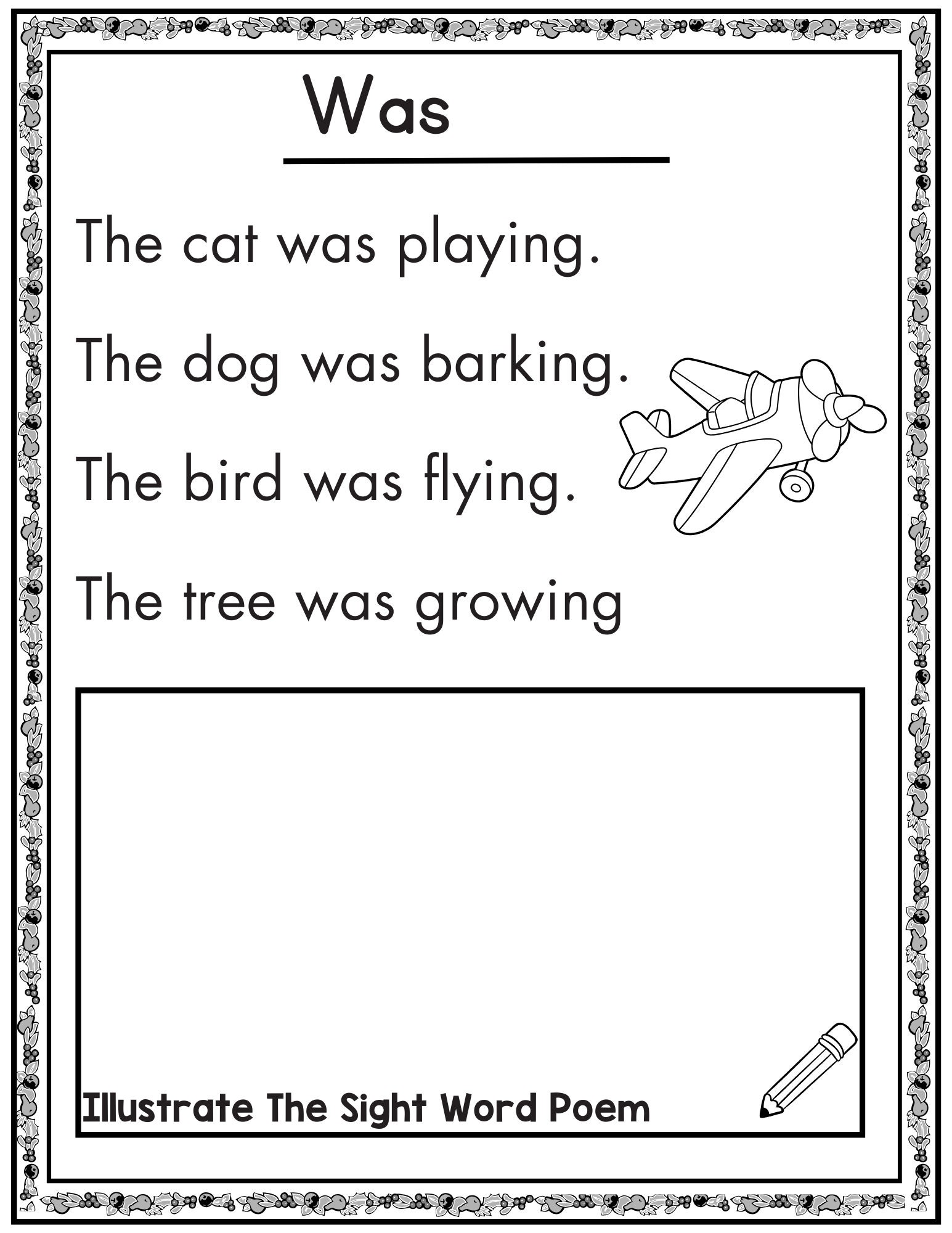 50 Printable Fry's Sight Word Poems Pages Reading Sentences and ...