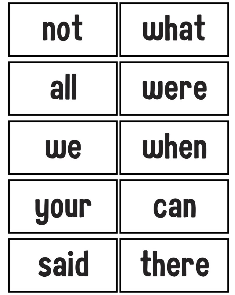 100 Printable Fry's First Hundred Sight Word Flashcards. Prek-1st Grade ...
