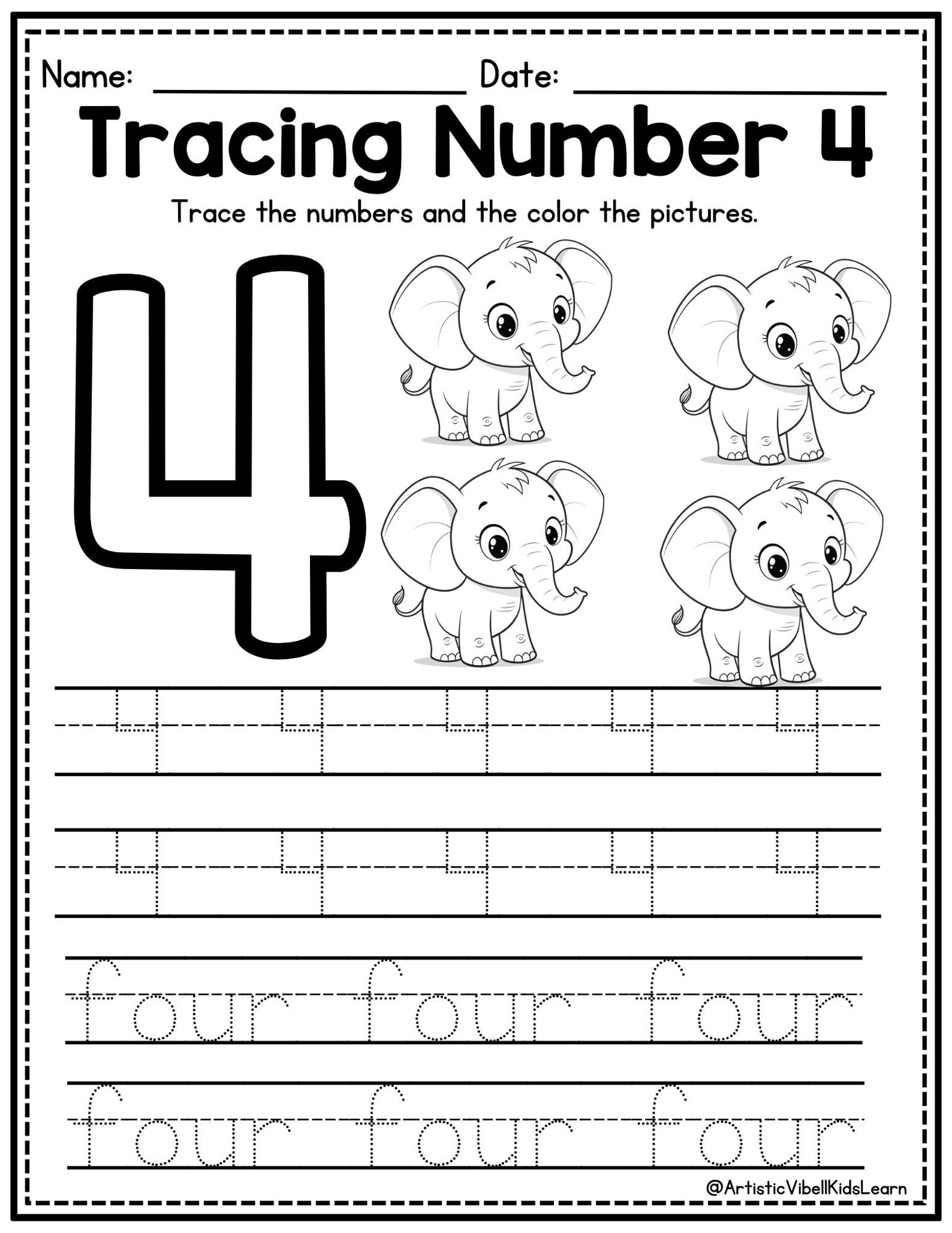 Numbers 1-20 Trace, Count, and Color Worksheets Preschool Numbers ...
