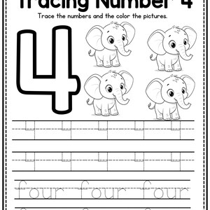 Numbers 1-20 Trace, Count, and Color Worksheets Preschool Numbers ...