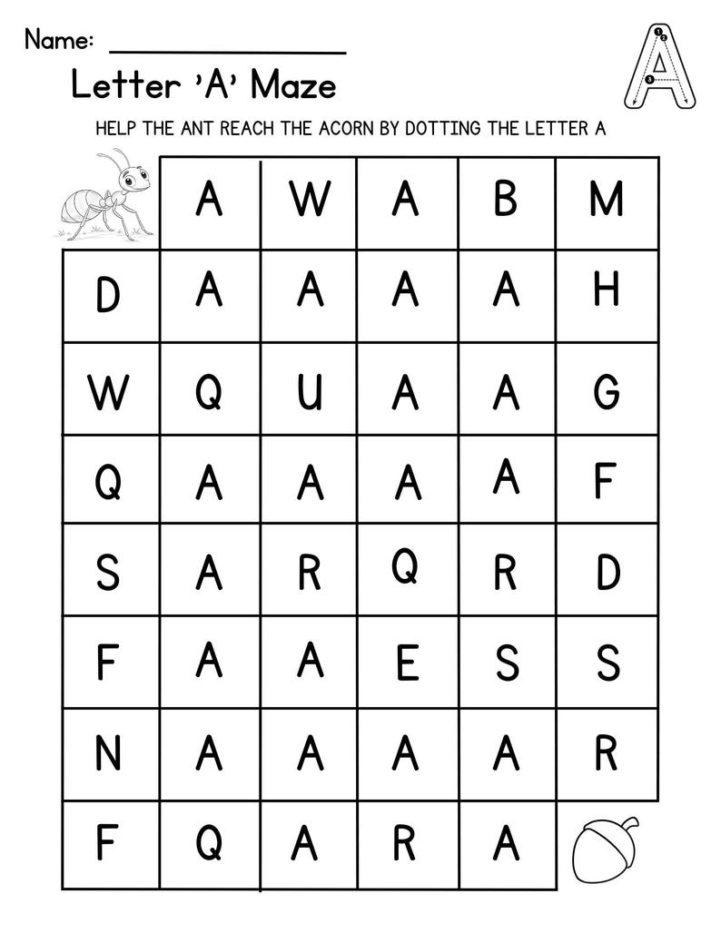 Letter of the Week Worksheets Printable, Alphabet Busy Book, Learning ...
