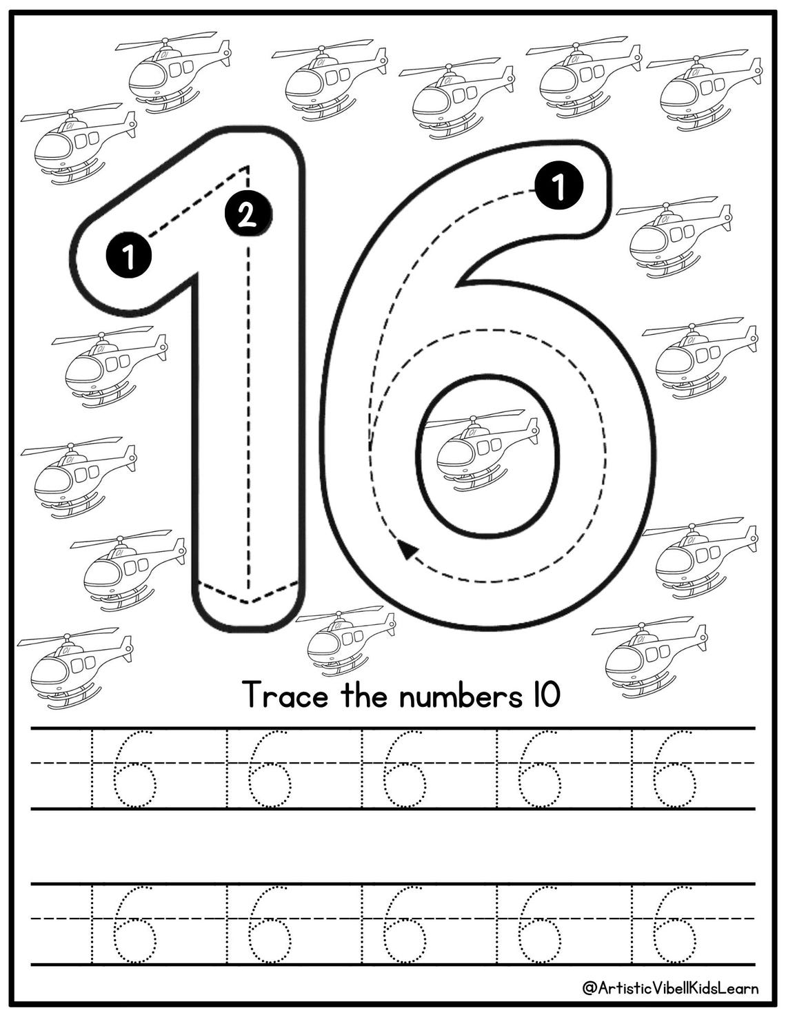Numbers 1-20 Trace, Count, and Color Worksheets Preschool Numbers ...