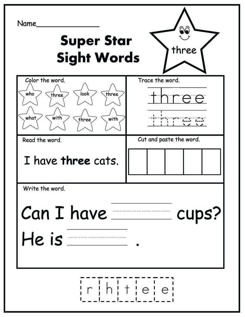 Dolch Sight Word 40 Dolch Pre-primer Worksheet Reading High Frequency ...