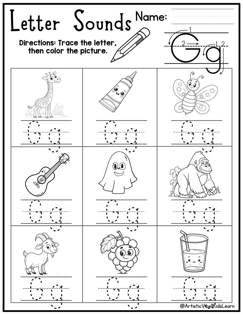 26 Printable Alphabet Letter Sounds Worksheets. Kindergarten ...