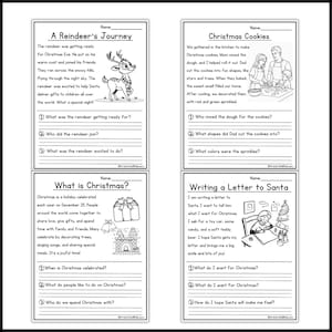 50 Christmas Reading Comprehension Printable - Kindergarten - First ...