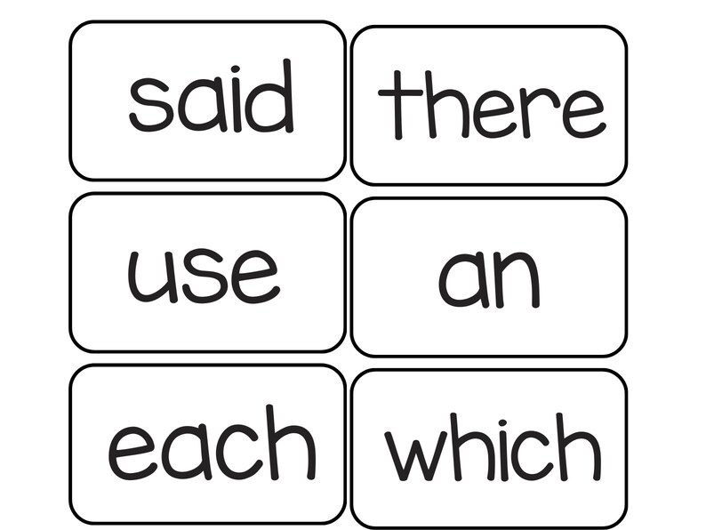 100 Printable Fry's First Hundred Sight Word Flashcards. Kindergarten ...