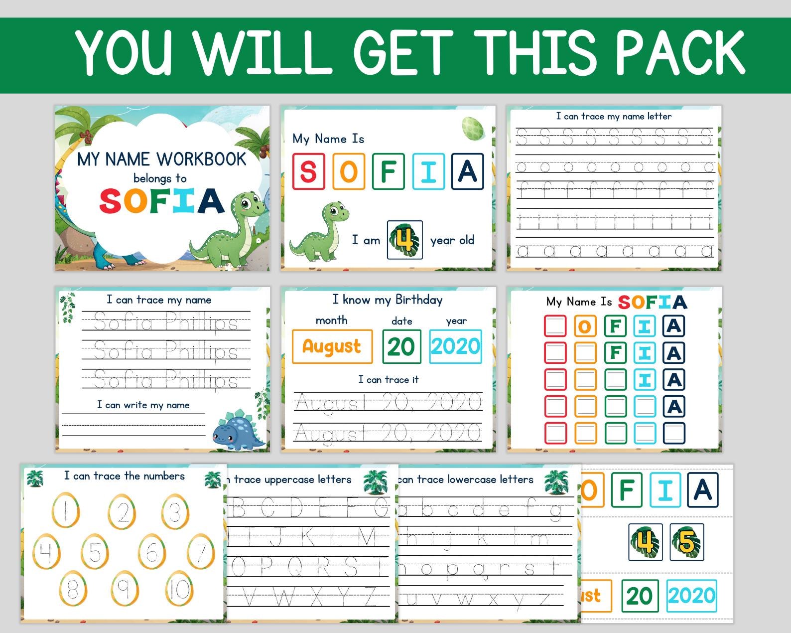 Printable Name Workbook Personalized Name Tracing & Writing Practice ...