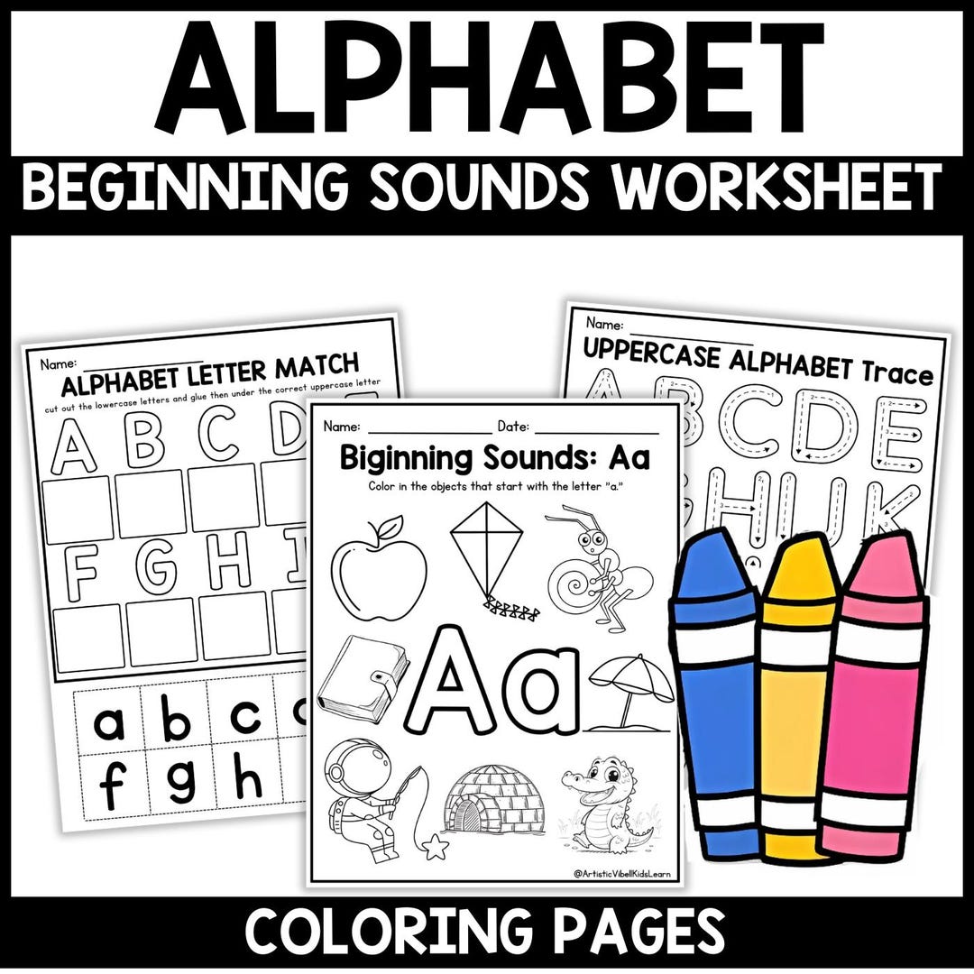 Alphabet Beginning Sounds Worksheets Printable Letters Prek ...