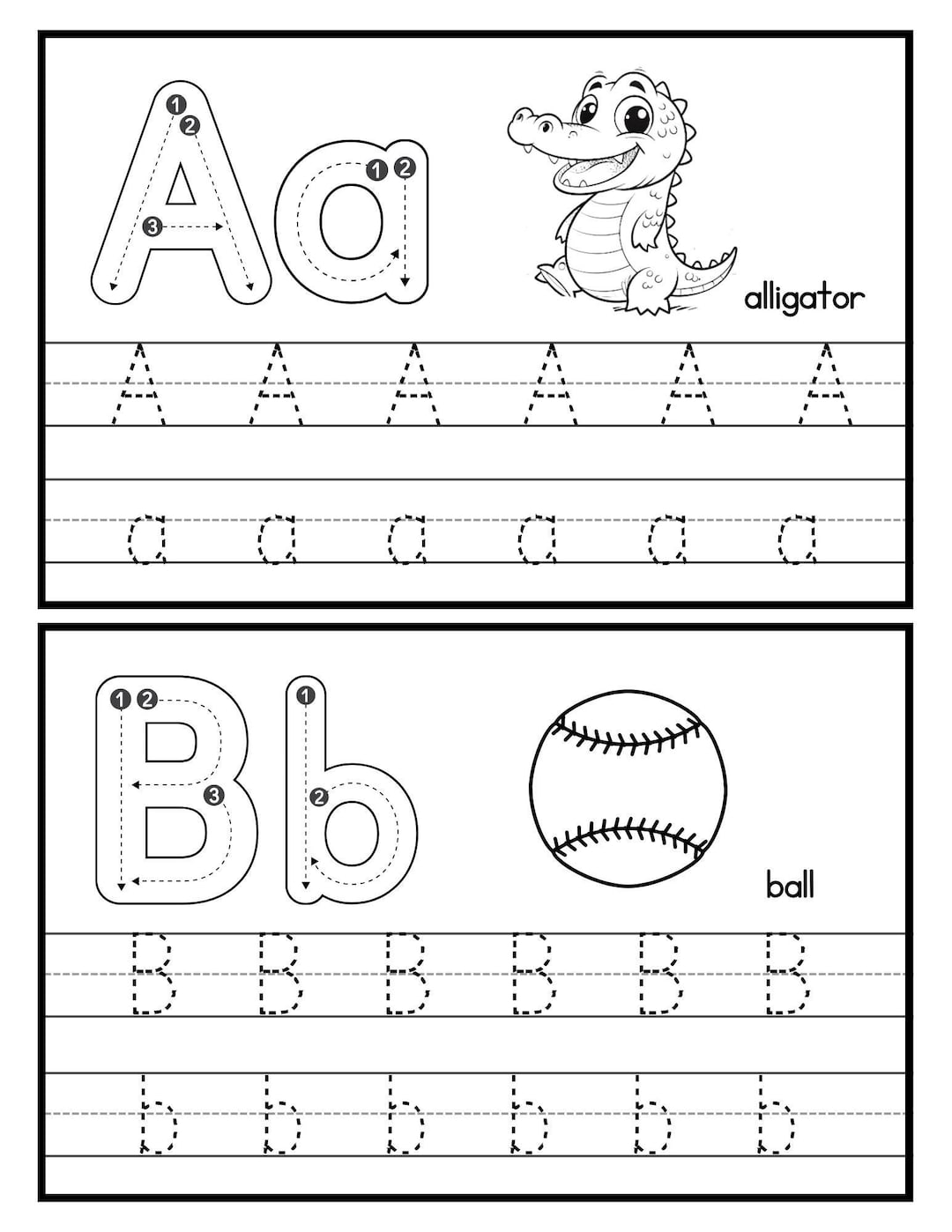 26 ABC Phonics Tracing Cards. Preschool Kindergarten Printable Activity ...