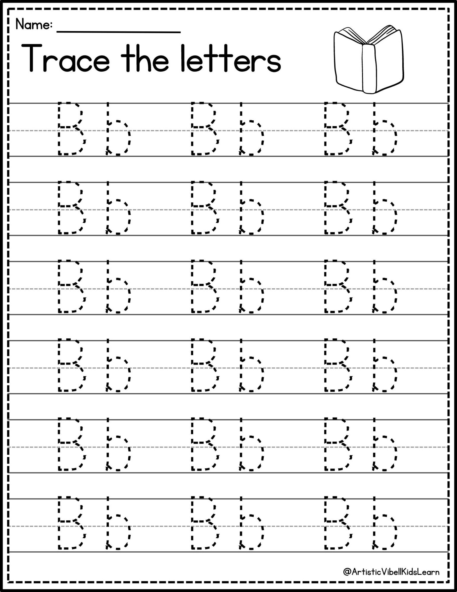 26 Printable Trace the Alphabet Worksheets. Preschool-kdg Phonics ...
