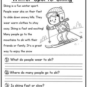 January Reading Comprehension Passages Kindergarten 1st Grade ...