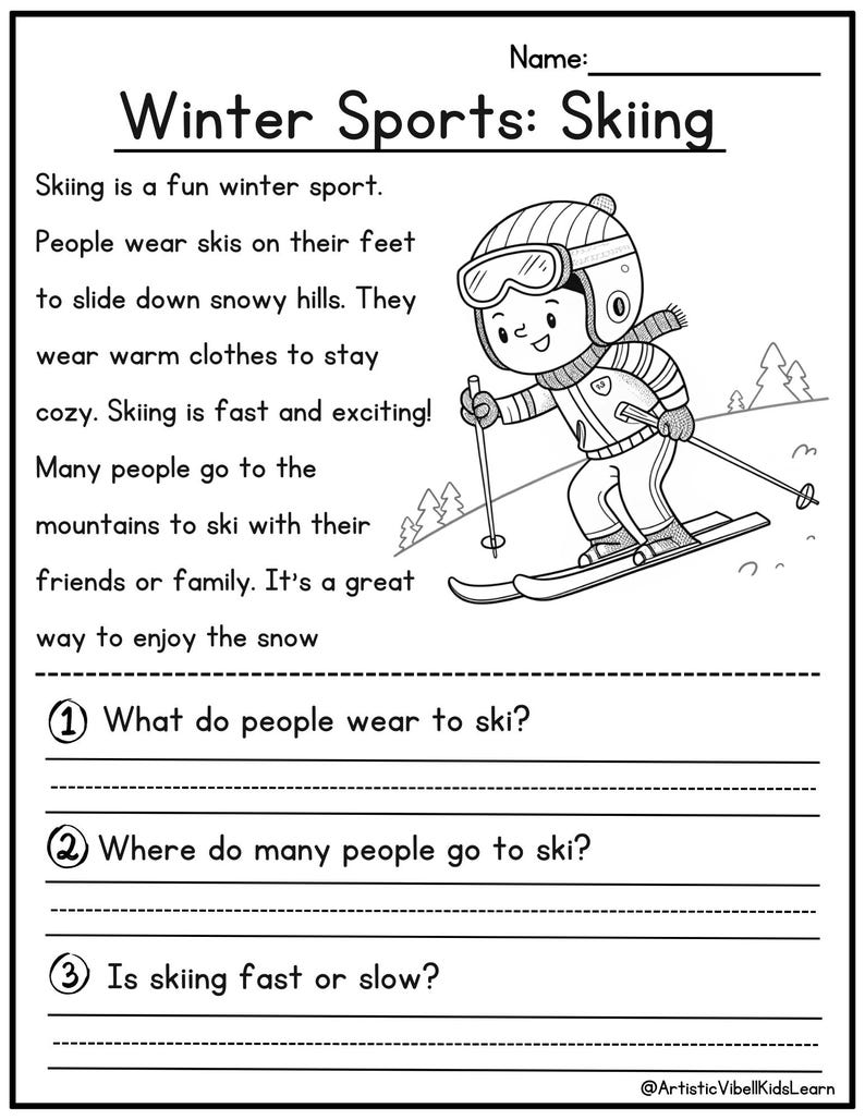 January Reading Comprehension Passages Kindergarten 1st Grade ...
