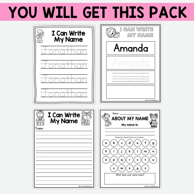 Name Tracing Custom Worksheet Name Trace Worksheet - DIGITAL FILE ...