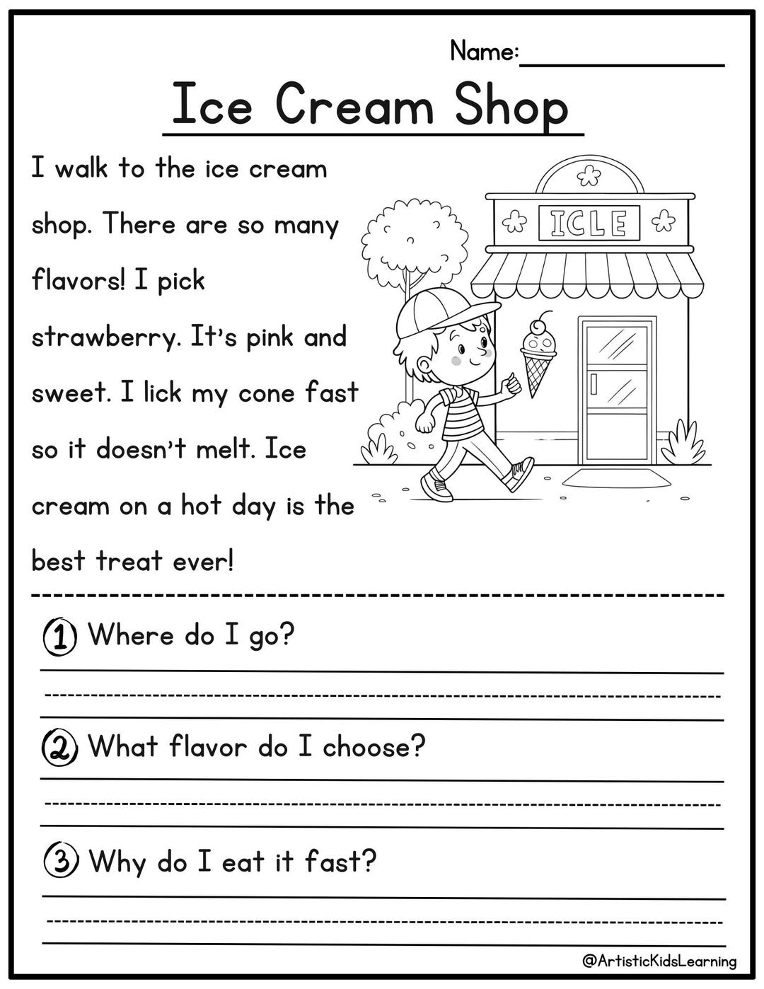 1st Grade Summer Reading Comprehension Passages Kindergarten Passages ...