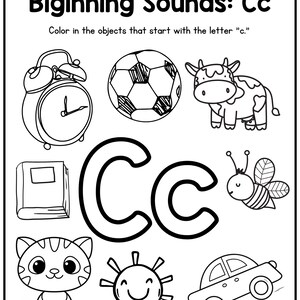 Alphabet Beginning Sounds Coloring Pages Beginning Sounds Worksheets ...