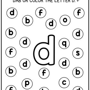 26 Printable Alphabet Lowercase Dab It Worksheets. Preschool-kdg ...