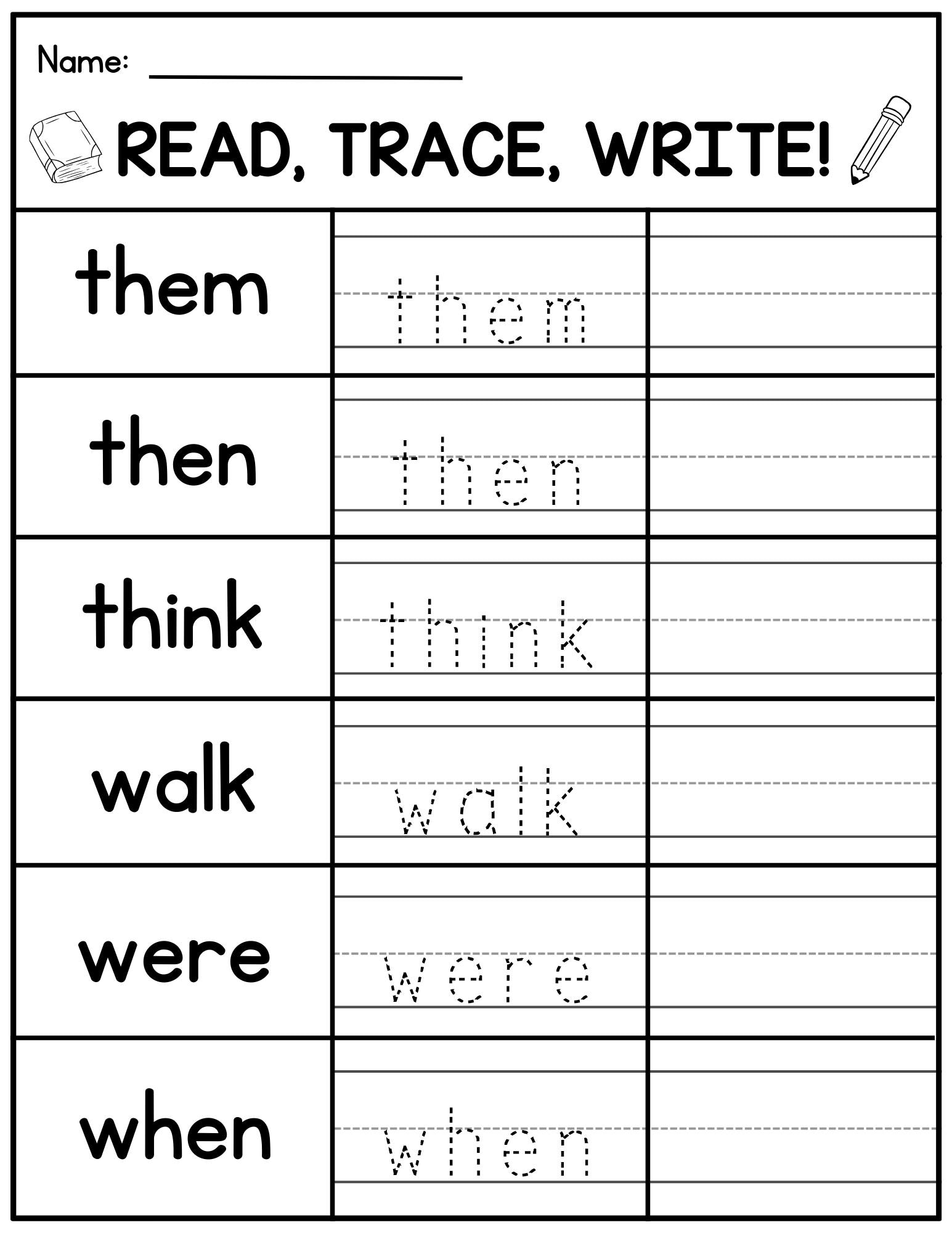 140 Sight Words for Preschool, Kindergarten Sight Word Worksheets ...