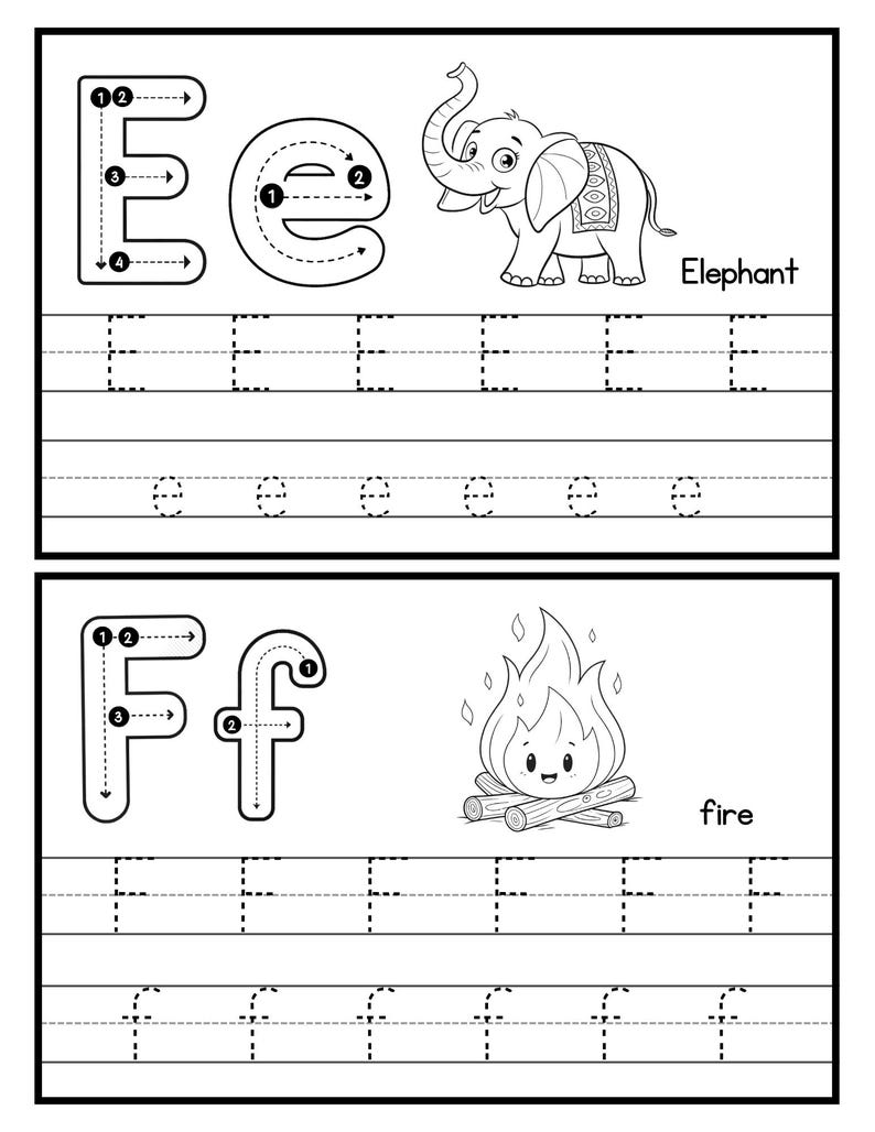 26 ABC Phonics Tracing Cards. Preschool- Kindergarten Printable ...