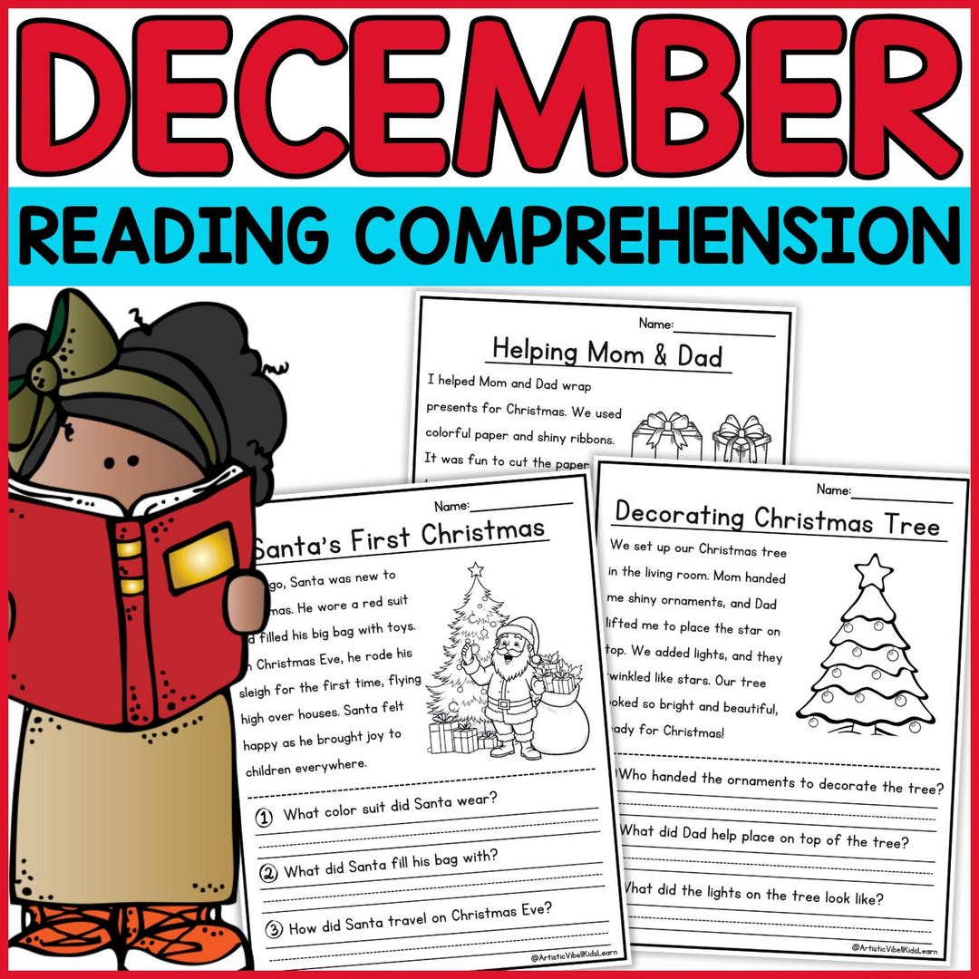 December Christmas Reading Comprehension Passages and Questions ...